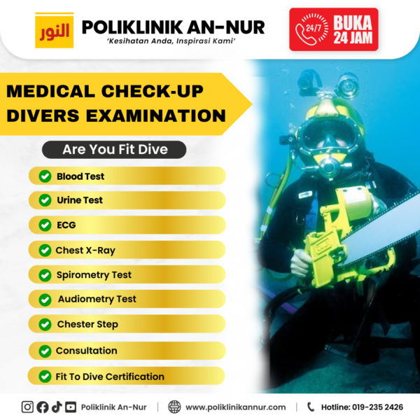 MEDICAL CHECK UP DIVER EXAMINATION (FIT TO DIVE CERTIFICATE)